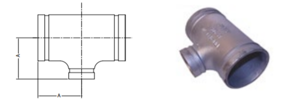 Roll Groove Reducing Tee (STD) – Kronos Supplies